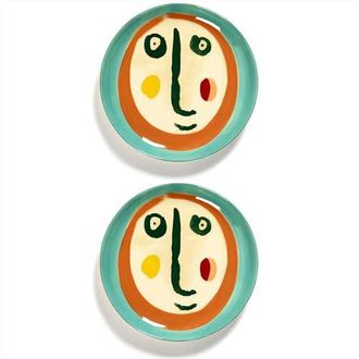 Serax Assiette &agrave; Petit-D&eacute;jeuner Vaisselle Feast par Ottolenghi | 2 Assiettes &agrave; Dessert | Service de Table en Gr&egrave;s aux Couleurs Assorties | Vaisselle pour D&icirc;