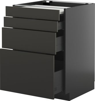 IKEA METOD / KNIVSHULT Unterschr auszb Arbeitsfl/3 Schubl