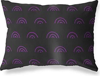 Bonamaison Le Jardin du Lin Kissenbezug Zierkissenbezug Lila-Schwarz Kissenbezug, Für Bett, Auto, Sofa, Haus, Wohnzimmer, Schlafzimmer, Dekoration, 45x60 Cm - En