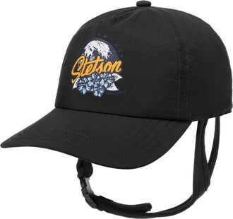 Stetson Fast Dry Cap - Curved Brim Baseballcap - Unifarbene Kappe mit Kinnband & Klettverschluss - UV-Schutz 40+ - Unisex - Fr&uuml;hjahr/Sommer schwarz One Size