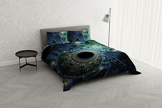 Italian Bed Linen KI-OSA KIO-636 Bettwäsche-Set mit Digitaldruck, 100% weiche Baumwolle, hergestellt in Italien, Doppelbett