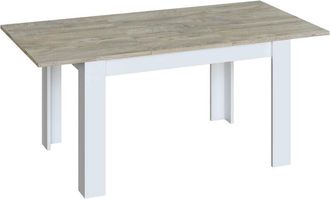 PEGANE Pegane - Table extensible de salle à manger finition chêne / blanc - H.78 x L.140-190 x P.90 cm