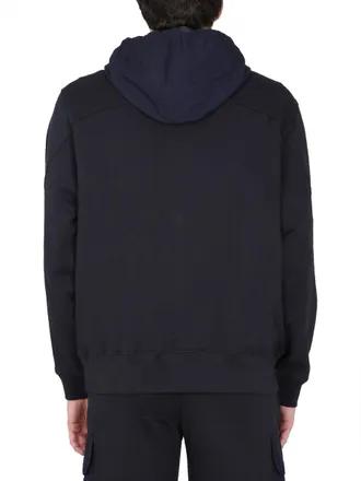 Paul Smith Hooded Logo-Print Organic Cotton Sweatshirt - Blue