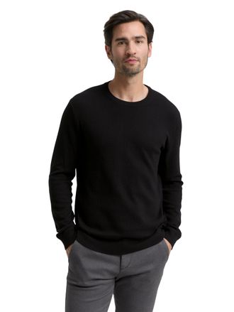 Tom Tailor Herren 1048015 Strickpullover mit Kaschmir-Anteil, 29999-Black, 3XL