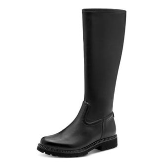 Tamaris Femme Damen Long Boot Flat 1-25613-45 Botte Haute Jusquau Genou, Noir, 37 EU