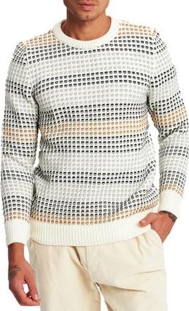 LEIF NELSON Pull en Tricot à Col Rond pour Homme - Fin pour lHiver et lÉté - Cool, Ecru, XXL