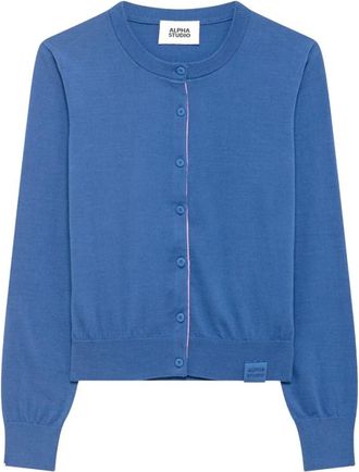 Alpha Studio Femme, Pulls, Bleu, Taille: 36 FR Rebecca Cardigan