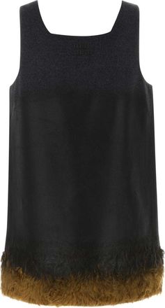 Miu Miu Wool Blend Mini Dress - Gray