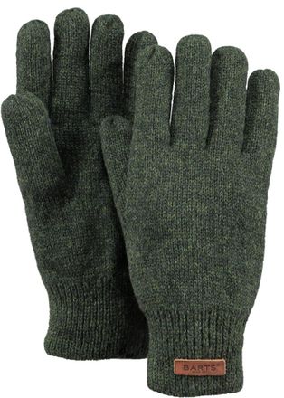 Barts Haakon Lambswool Handschuhe Herren - Strickhandschuhe Fingerhandschuhe Wollhandschuhe mit Futter Winter Herbst-Winter - L/XL oliv