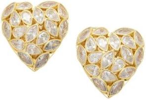 Self Portrait Femme, Accessoires, Jaune, Taille: ONE Size Boucles doreilles coeur orn&eacute;es