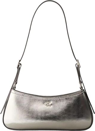 Calvin Klein Femme, Sacs, Gris, Taille: ONE Size Metallic Small Shoulder Bag