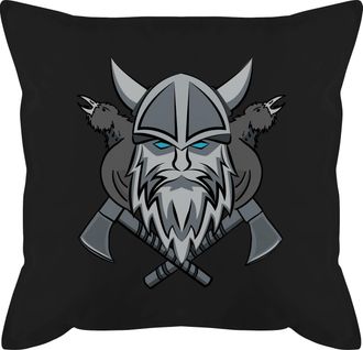 Shirtracer Kissen 50x50 - & Walhalla - Wikinger V2-50 x 50 cm - Schwarz - sofakissen Valhalla Vikings mit füllung Viking vikinger Wikinger&Walhalla