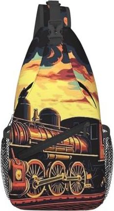 Generic Sac &agrave; bandouli&egrave;re multifonctionnel en forme de train ancien pour homme