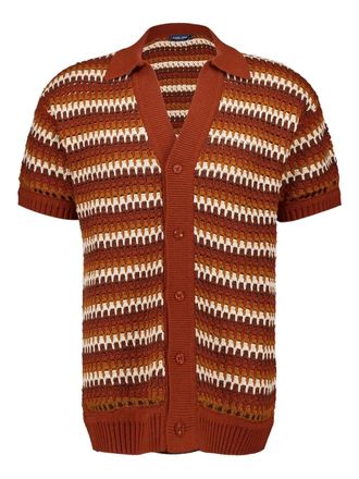 Frescobol Carioca chemise en crochet Pinto à rayures - Marron