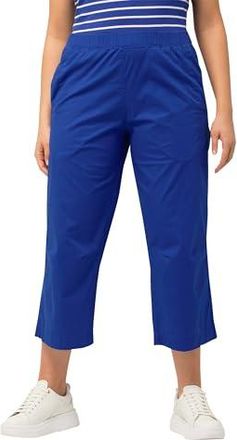 Ulla Popken 7/8-hose Ruby, Geformtes Knie, Gerades Bein, Elastikbund Pantalon, Bleu Cobalt, 53W / 32L Femmes