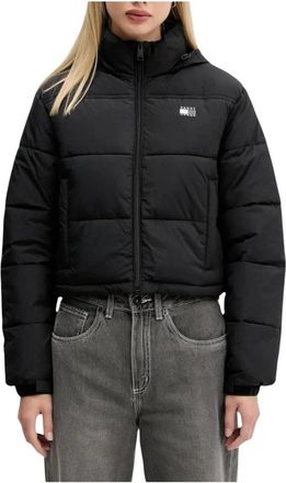 Tommy Jeans Femme, Vestes, Noir, Taille: 40 FR TJW Flag Back Crop Ess Puffer