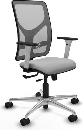 Piqueras y Crespo Hellgrauer Stuhl mit wei&szlig;en und schwarzen Armlehnen, h&ouml;henverstellbare Lendenwirbelst&uuml;tze, ausgestattet mit Syncro/Traslack und Schneideschaum, Grau/H