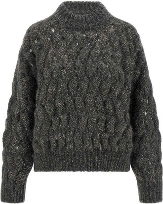 Brunello Cucinelli Rundhalspullover - Grau