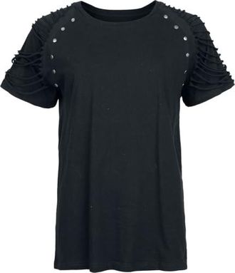 Gothicana by EMP Femme t-Shirt Noir avec Manches spéciales S