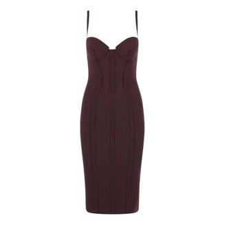 Elisabetta Franchi Femme, Robes, Brun, Taille: 42 FR Ab91861E2 Midi Dress