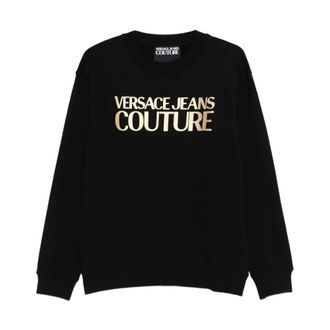 Versace Jeans Couture Sweatshirt mit bedrucktem Logo - - Sweatshirts & Hoodies - Herren - Schwarzk - M