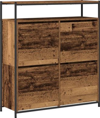 vidaXL Schuhschrank mit Tür Altholz 100 x 34 x 112 cm Holzwerkstoff Vidaxl