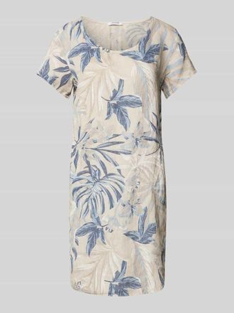 Zabaione Knielanges Etuikleid aus Leinen-Mix mit Baumwoll-Anteil