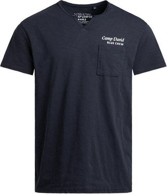 Camp David Rundhalsshirt mit Brusttasche