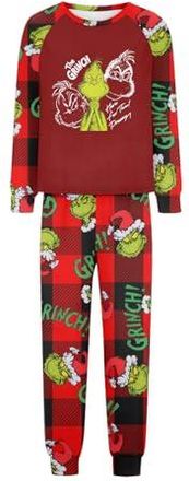 Generic Le Grinch Pyjama Noel Famille De Grinch Assorti Noël Pull Vetement Costume Coton Homme Ensemble Enfant Garcon Bebe The Hiver Adulte Chaud Et Doux Coup