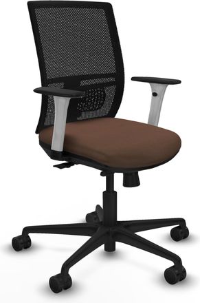 Piqueras y Crespo Schreibtischstuhl mit schwarzen und wei&szlig;en Armlehnen, h&ouml;henverstellbare Lendenwirbelst&uuml;tze, ausgestattet mit Syncro/Traslack und Schneideschaum, Schwa