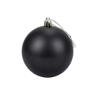Shatchi 20 cm gro&szlig;e, Schwarze Weihnachtskugel, PVC, bruchsicher, Mattes Finish, Festliche Weihnachtsbaum-H&auml;ngedekoration, rundes Ornament f&uuml;r Urlaub, Heimdeko