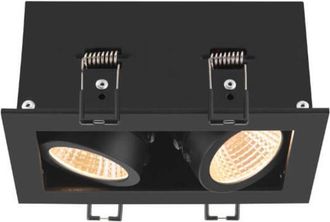SLV Spot LED encastrable carr&eacute; Kadux Double 2x LED - noir - 3000K - 1007559