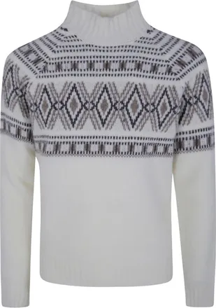 Barba Homme, Pulls, Blanc, Taille: L Col roul&eacute;s