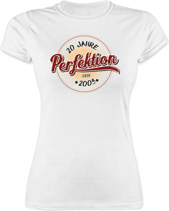 Shirtracer Shirt Damen - 20. Geburtstag - Zwanzig Jahre Perfektion seit 2005 - S - Wei&szlig; - Geburtstagsgeschenk Tochter 20 Tshirt 20.Geburtstag 2002 Funshirts f&uuml;r 