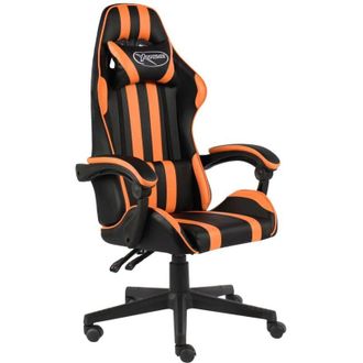 vidaXL Fauteuil de jeux vid&eacute;o Noir et orange Similicuir Vidaxl