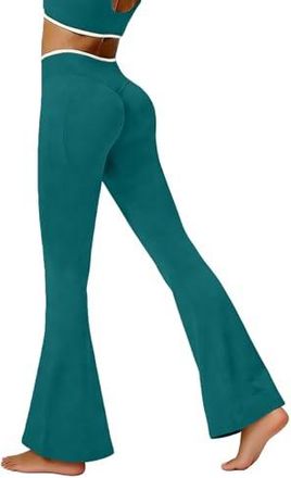 Generic Legging de yoga avec design contrast&eacute;, jambes &eacute;vas&eacute;es et taille pour femme, extensible, confortable et sportif. Pantalon de fitness pour femme 7/8, ve