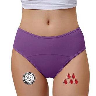 Generic Culotte Anti Bactérienne pour Femme, Pantalon physiologique Grande Taille Flux menstruel sous-vêtements menstruels Post-Partum Taille Moyenne (Purple,