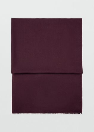 Mango Foulard bords effiloch&eacute;s bordeaux - Femme - Taille unique - MANGO