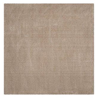 Safavieh Zottelig Teppich für Wohnzimmer, Esszimmer, Schlafzimmer - Velvet Shag Collection, Kurzer Flor, Hell beige, 122 X 183 cm