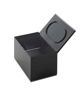 Yamazaki Tableware 2428 Veil Bad-Organizer, schwarz, ABS-Harz/ELASTOMER, minimalistisch, 16 x 10 x 9 cm