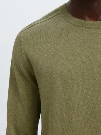 Selected Rundhalspullover SLHBERG CREW NECK NOOS Baumwolle, regular fit