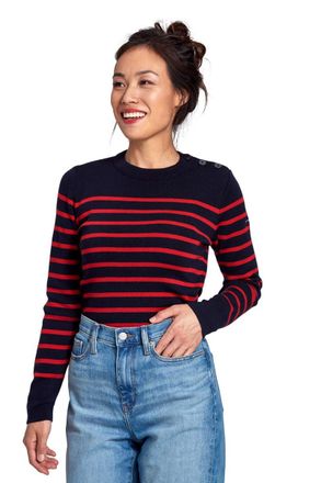 Armor Lux Damen Pull Marin Briac Femme Pullover, Mehrfarbig (Ii9 Rich Navy/Braise Ii9), 38 (Herstellergr&ouml;&szlig;e: 2)