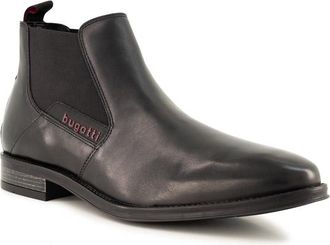 Bugatti Herren Boots schwarz Glattleder