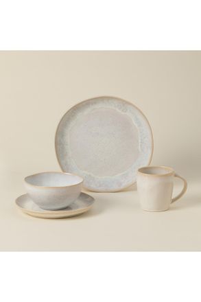 Costa Nova Kombiservice Eivissa, Creme, Keramik, 4-teilig, 440 ml,670 ml, Handmade in Europe, Essen & Trinken, Geschirr, Geschirr-Sets, Kombiservice