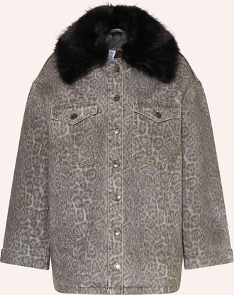 Liu Jo Liu Jo Jeansjacke Mit Abnehmbarem Kunstfell grau