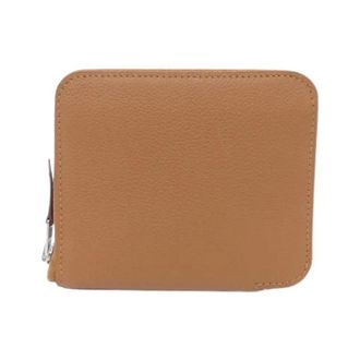 Herm&egrave;s Pre-owned Colliers DE Chiens Silk In Compact Evercolor Wallet - - Pre-owned - Damen - Braun - ONE SIZE