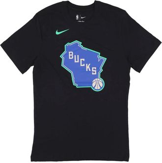Nike Milwaukee Bucks Logo Tee Schwarz - - Sport - Herren - Schwarzk - L