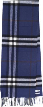 Burberry T&uuml;cher & Schals - Check Scarf In Blue Cashmere, Dark Shade - Gr. unisize - in Blau - f&uuml;r Damen