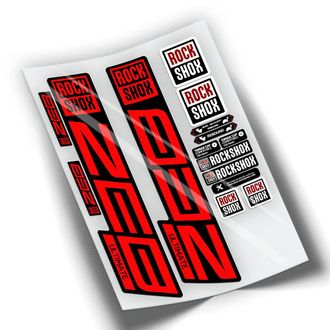 Generico Ref: VP446 Aufkleber, kompatibel mit Rock-Shox ZEB ULTIMATE 2021, 2025 MTB, Sticker, Aufkleber, Aufkleber f&uuml;r Mountainbikes, fluoreszierendes Rot