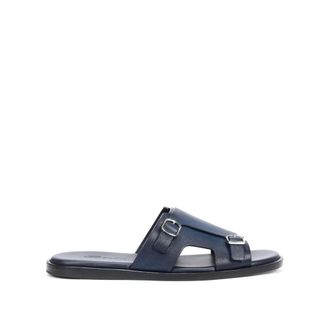 Santoni Homme, Chaussures, Bleu, Taille: 43 1/2 EU Sandales Slide Modernes